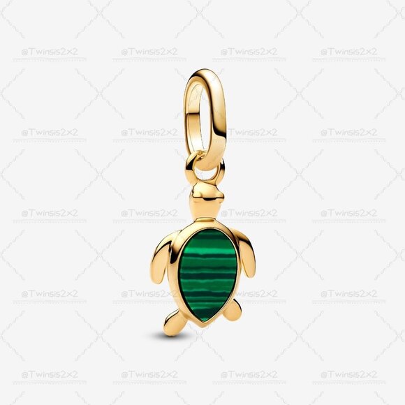 Pandora | Jewelry | Pandora Green Turtle Mini Dangle Charm | Poshmark